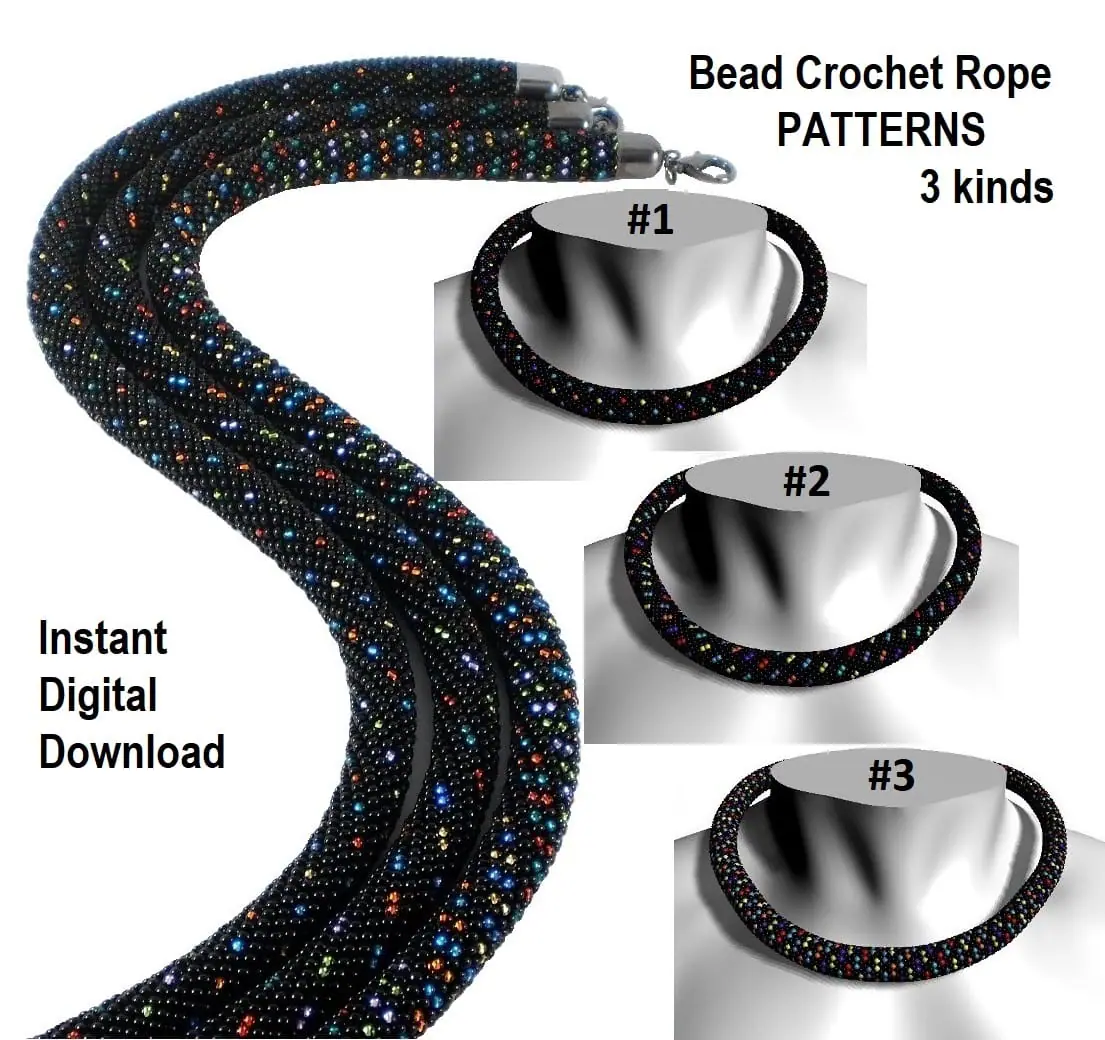 Bead Crochet Rope patterns,Spiral Harness - Crealandia