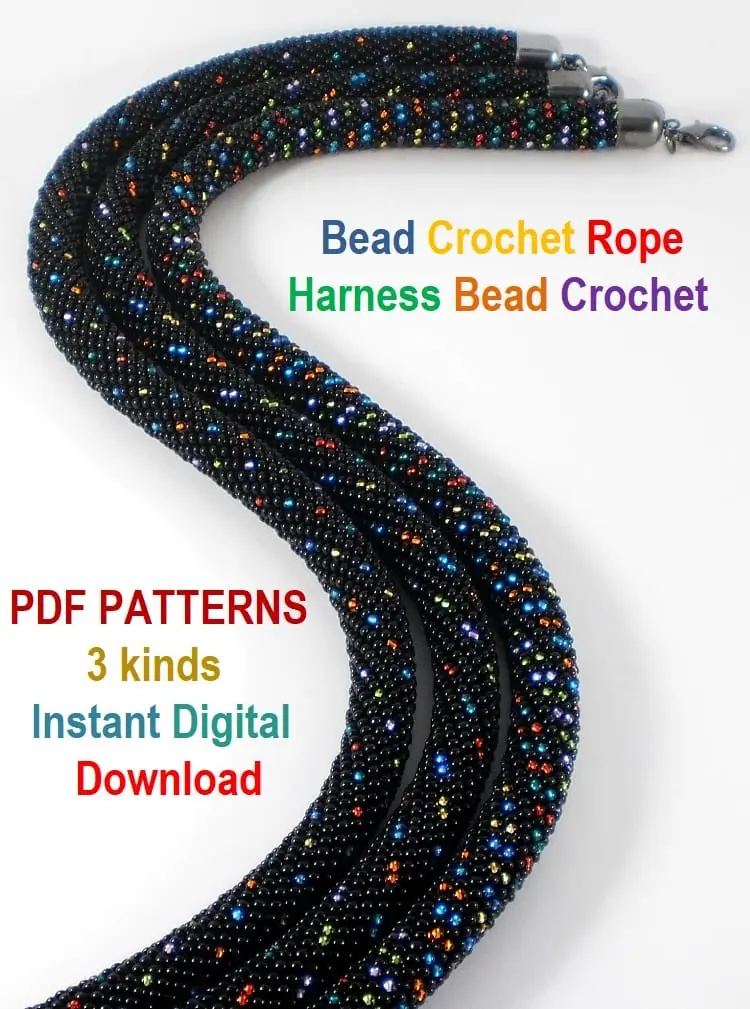 Bead Crochet Rope patterns,Spiral Harness - Crealandia