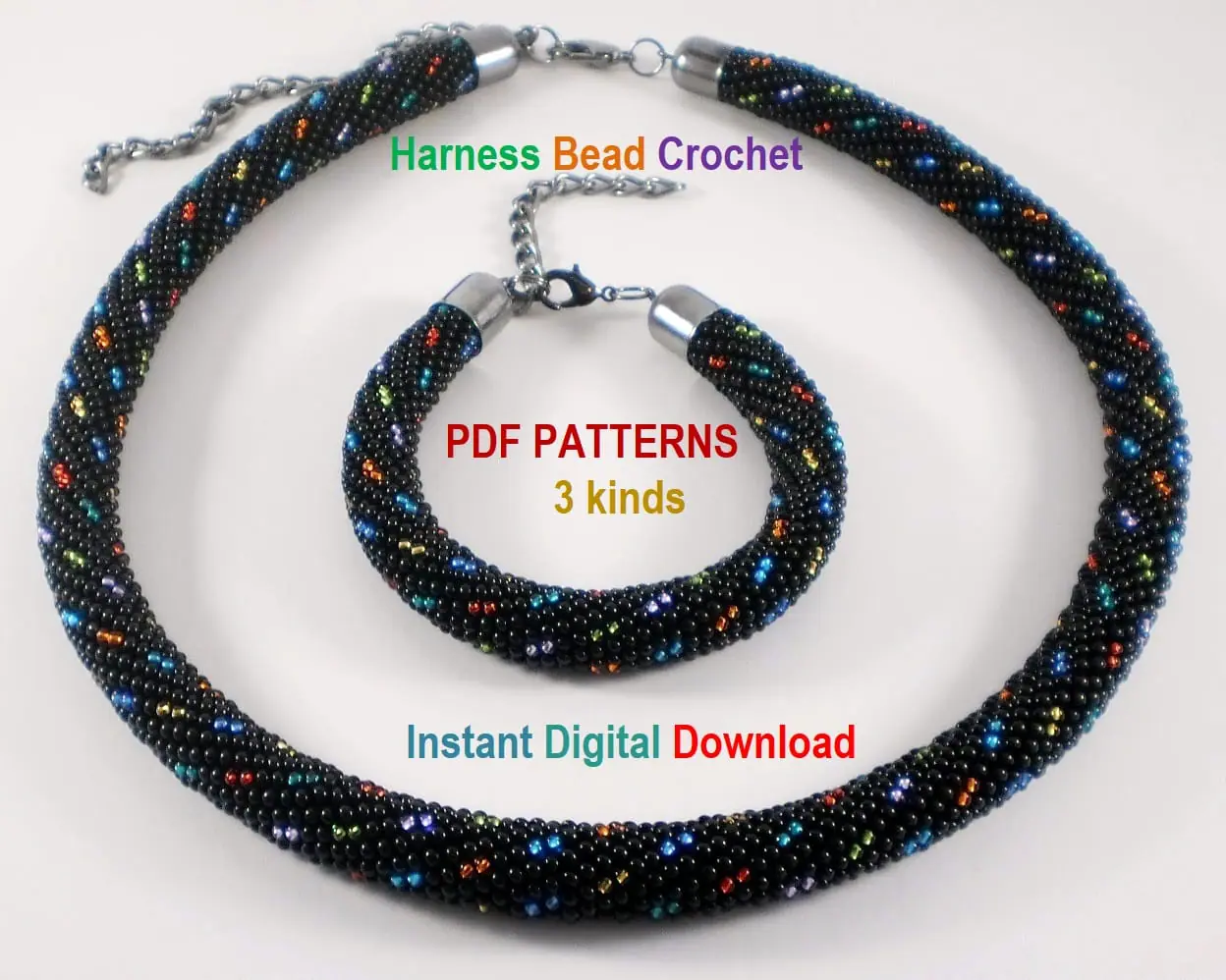 Bead Crochet Rope patterns,Spiral Harness - Crealandia