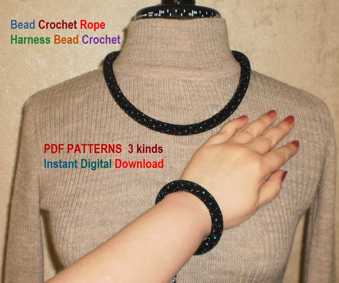 Bead Crochet Rope patterns,Spiral Harness - Crealandia