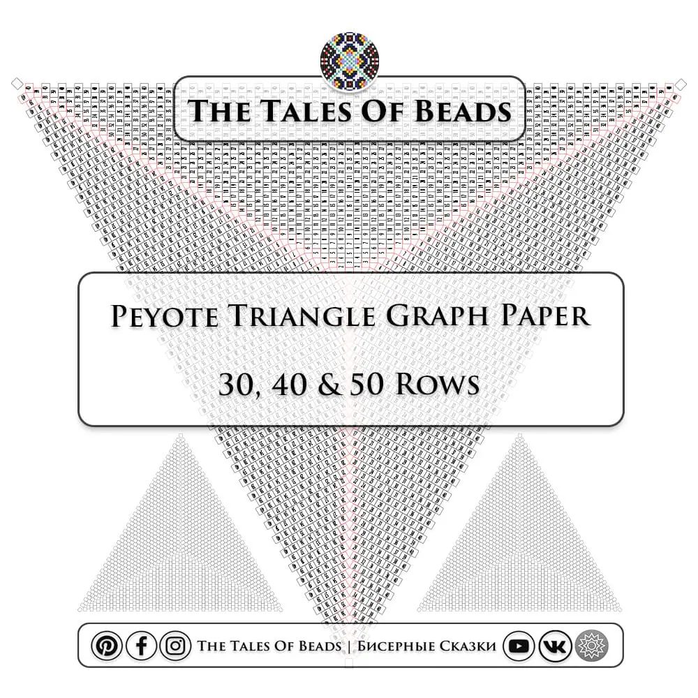 Peyote Triangle Graphs - Seed Bead Graph Paper - Crealandia