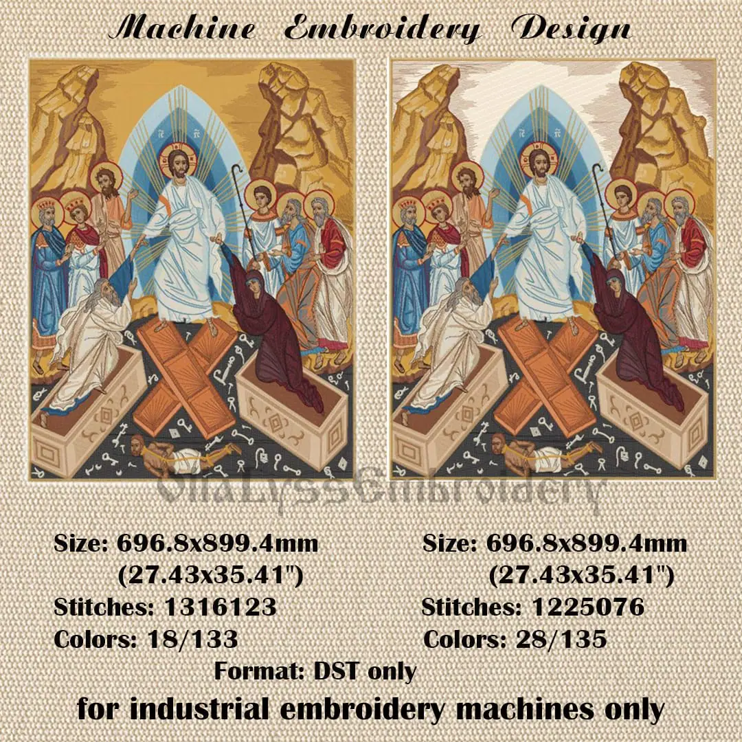 Resurrection of Christ embroidery design