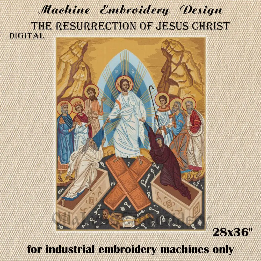 Resurrection of Christ embroidery design