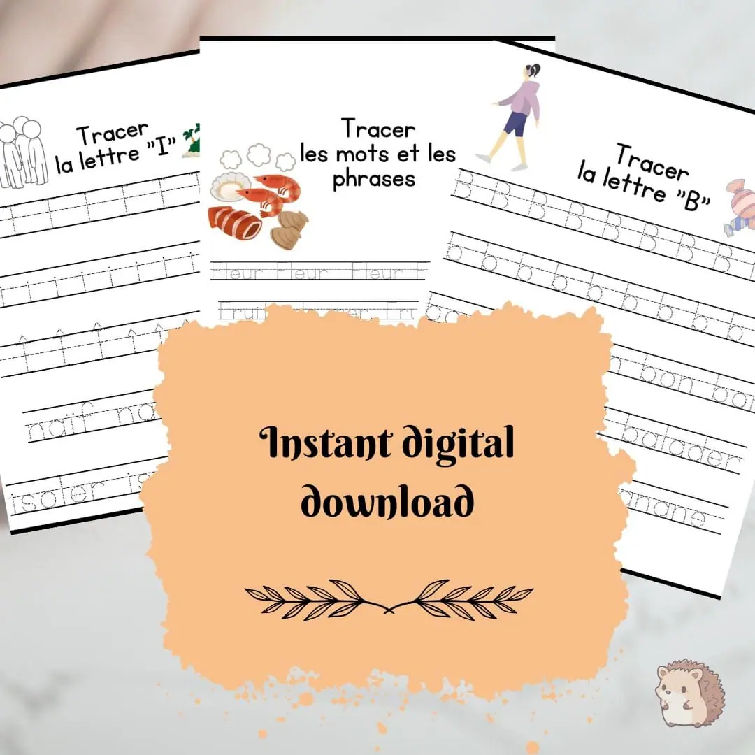 Handwriting Practice Printable Workbook in French.