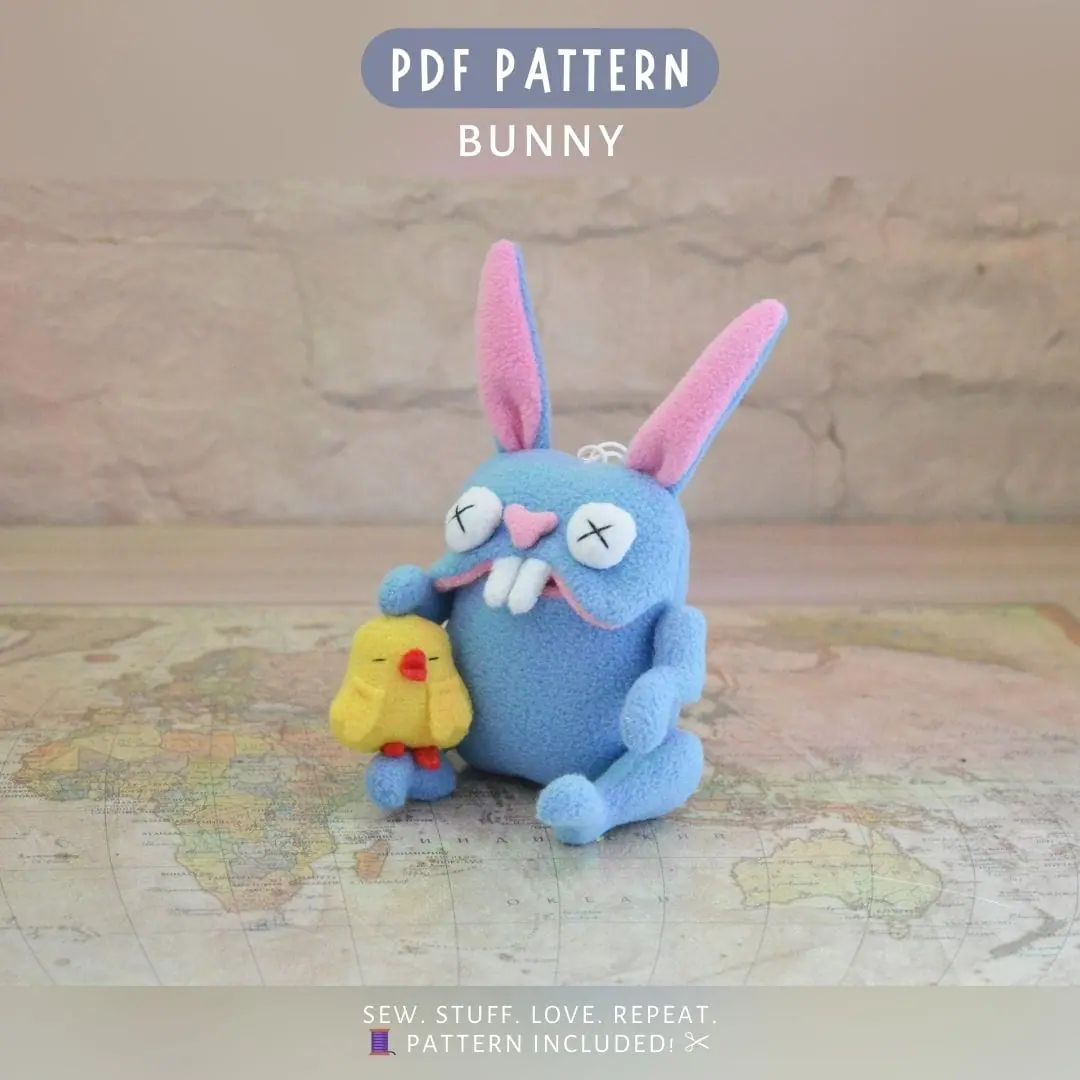 Bunny & Chick Plushie Pattern – DIY Soft Toy PDF Tutorial