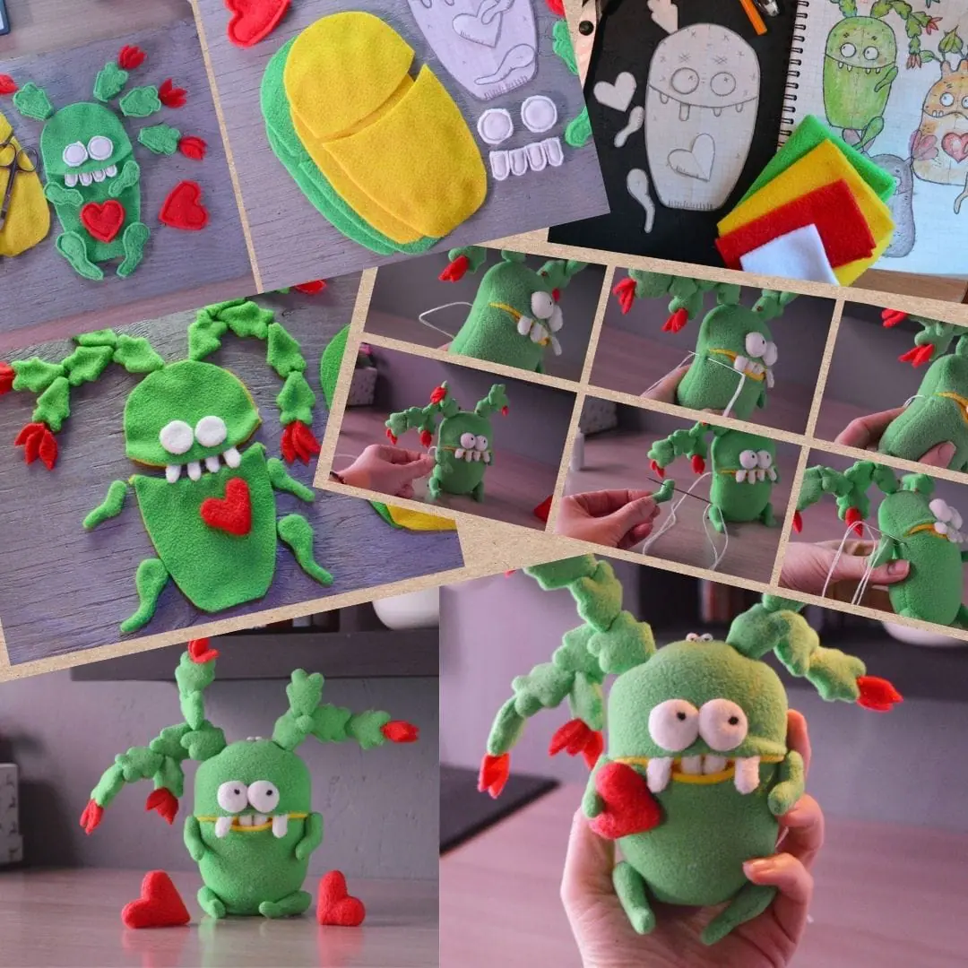 Secret-Mouth Cactus Squad – Plush Toy Sewing Pattern PDF - Crealandia