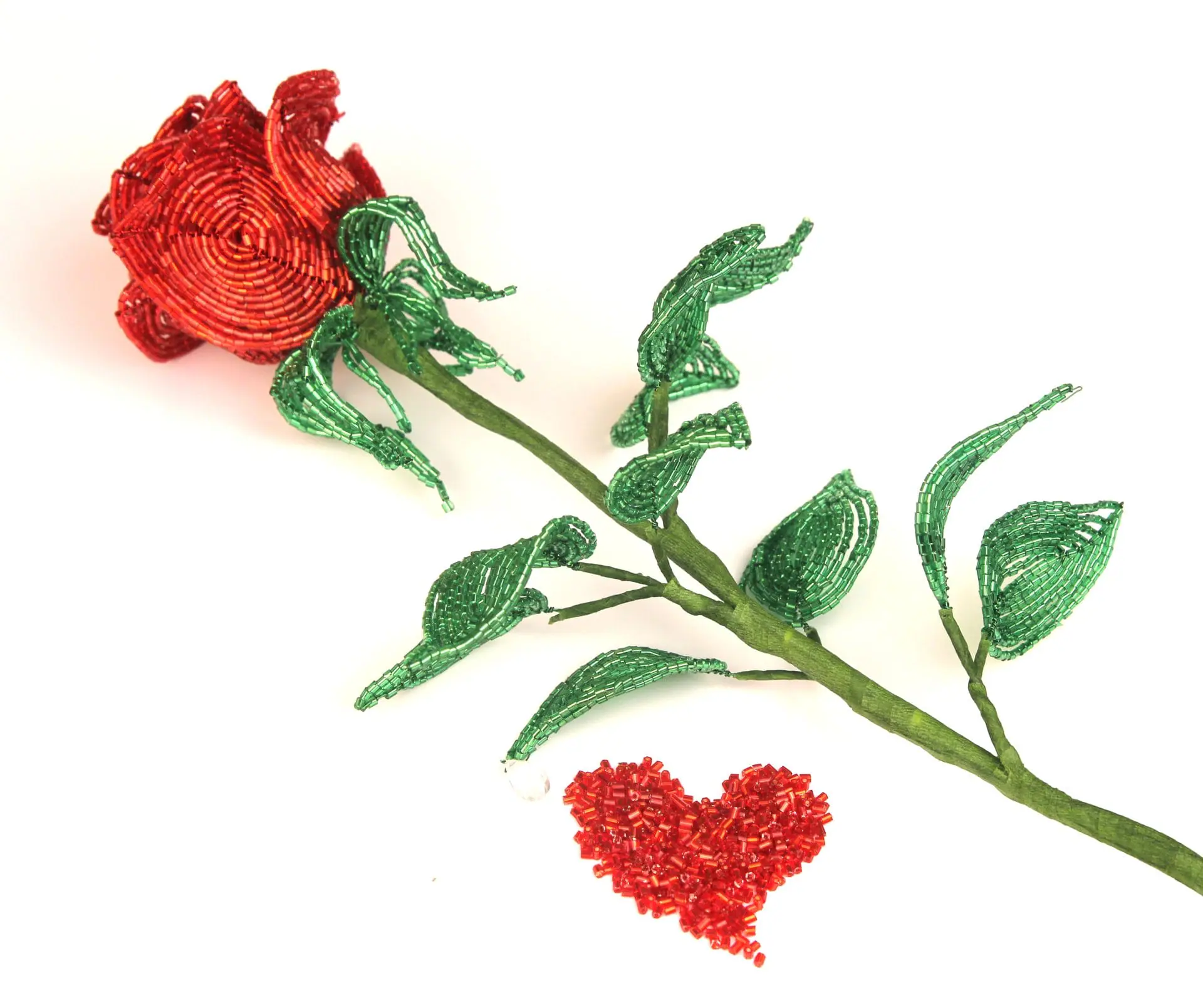 French Beaded Rose, Beaded Flowers pattern, Seed bead patterns - Crealandia