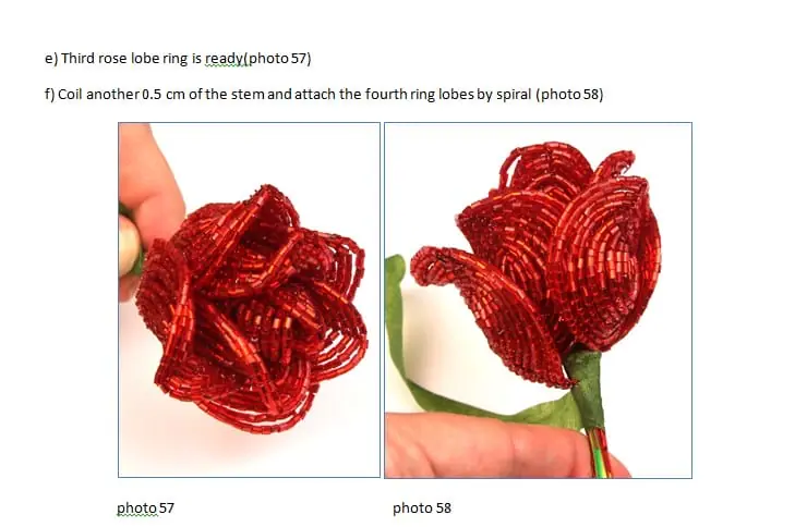 French Beaded Rose, Beaded Flowers pattern, Seed bead patterns - Crealandia