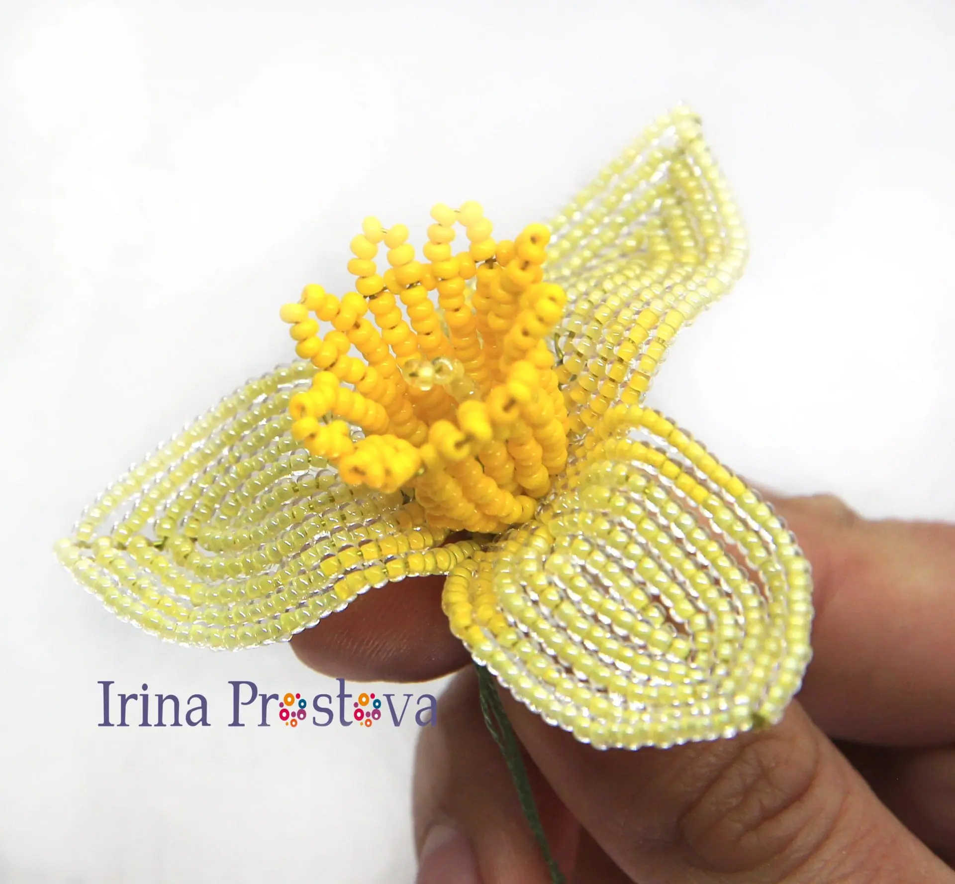 Beaded flowers pattern tulip, Narcissus - Crealandia