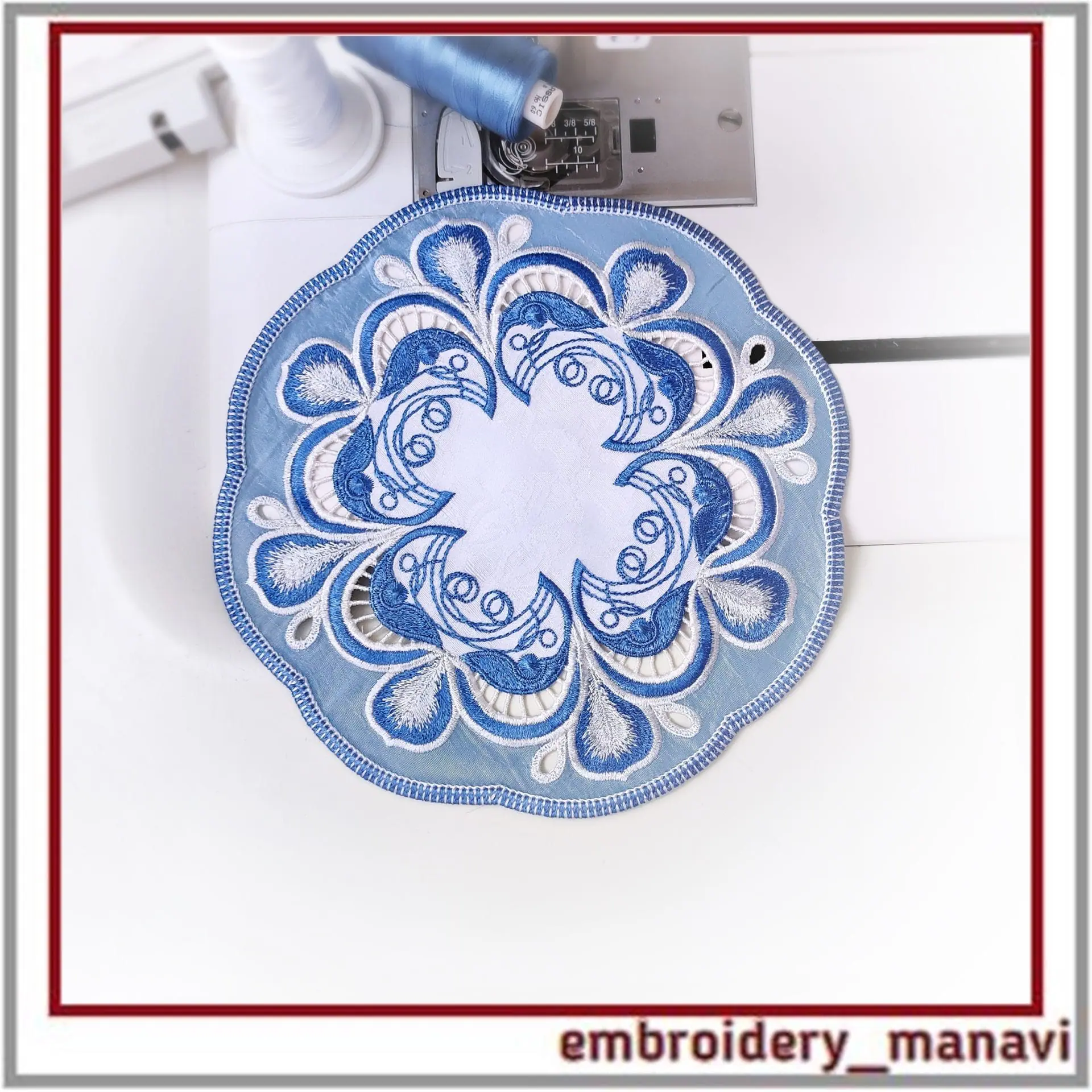 In the hoop Cutwork napkin with flowers Machine Embroidery Design ...