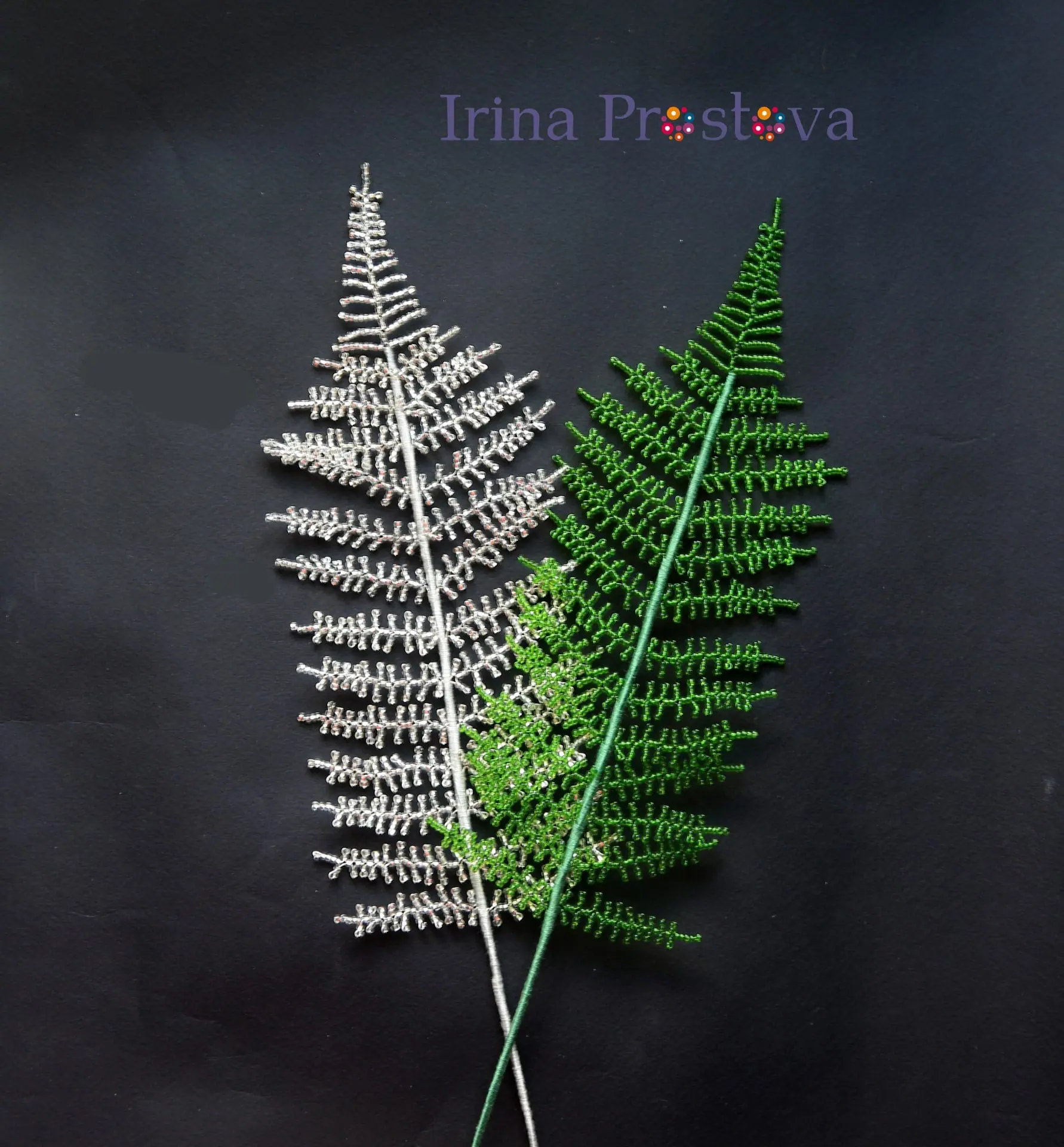 Beaded Flower pattern rose, lily, fern - Crealandia