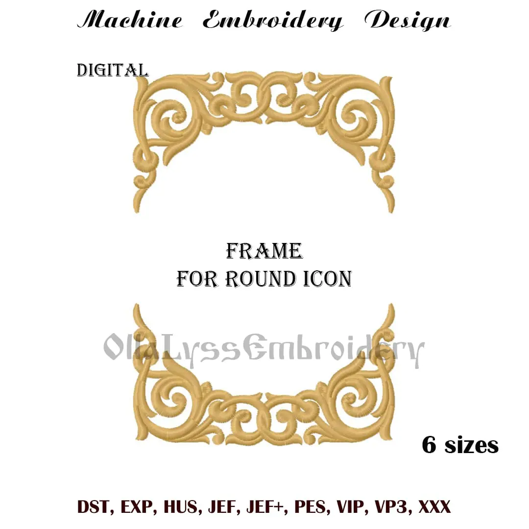 Frame For Round Icon embroidery design