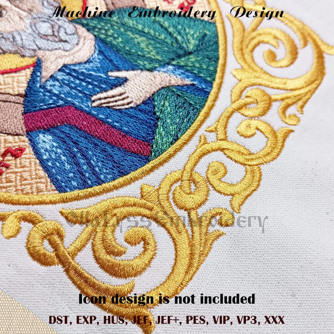 Frame For Round Icon embroidery design