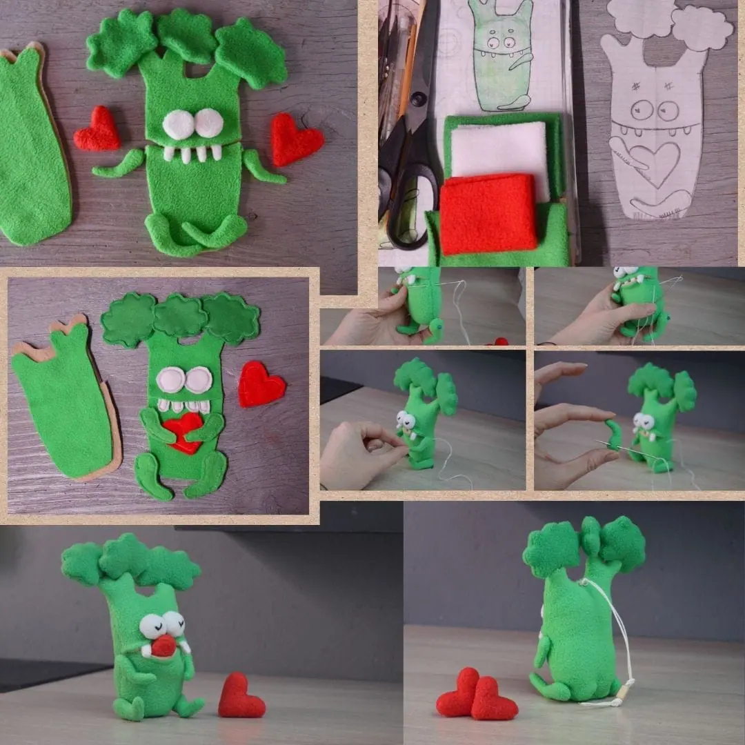 Broccoli Plush Pattern – PDF Soft Toy with Secret Mouth