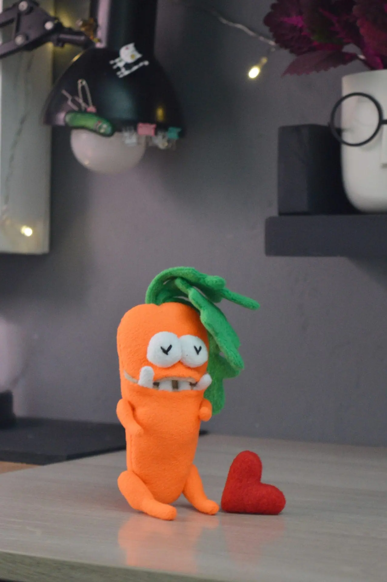 Carrot Plush Pattern – Kawaii Veggie Toy with Secret Mouth