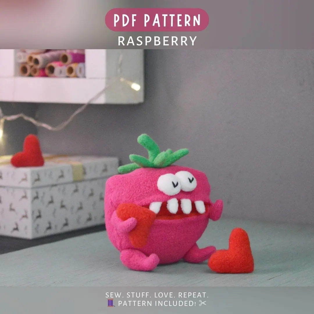 Raspberry Plush Pattern – DIY Kawaii Toy PDF