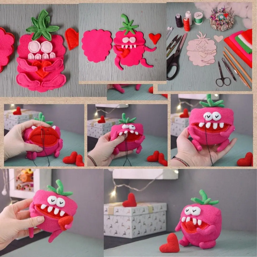Raspberry Plush Pattern – DIY Kawaii Toy PDF