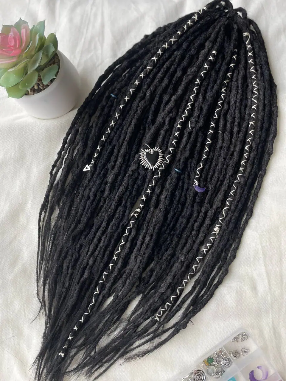 hooked synthetic black dreads de dreadlocks - Crealandia