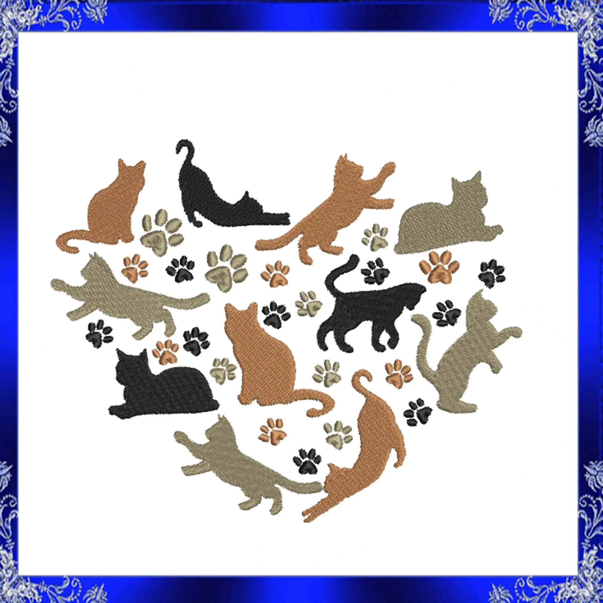 I love cat embroidery design 590 - Crealandia