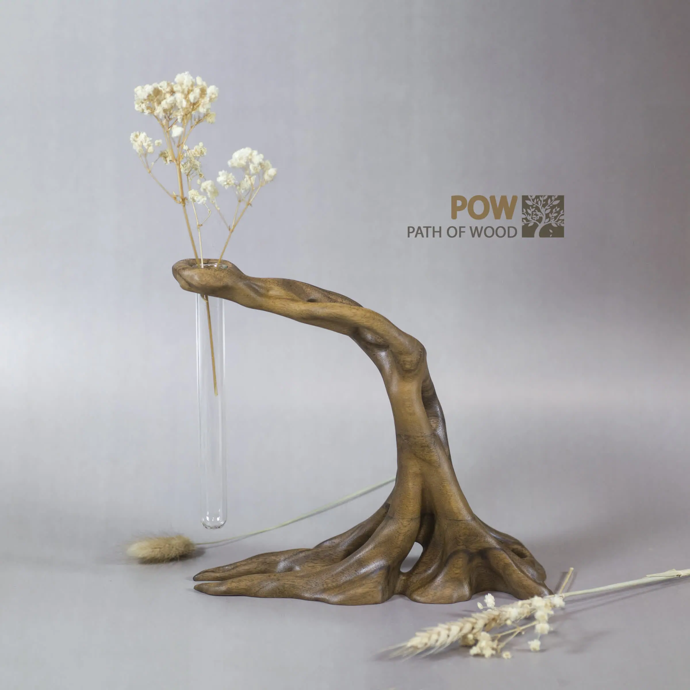Flower vase /Aroma Diffuser (material – Walnut) Hand Made Carving ...