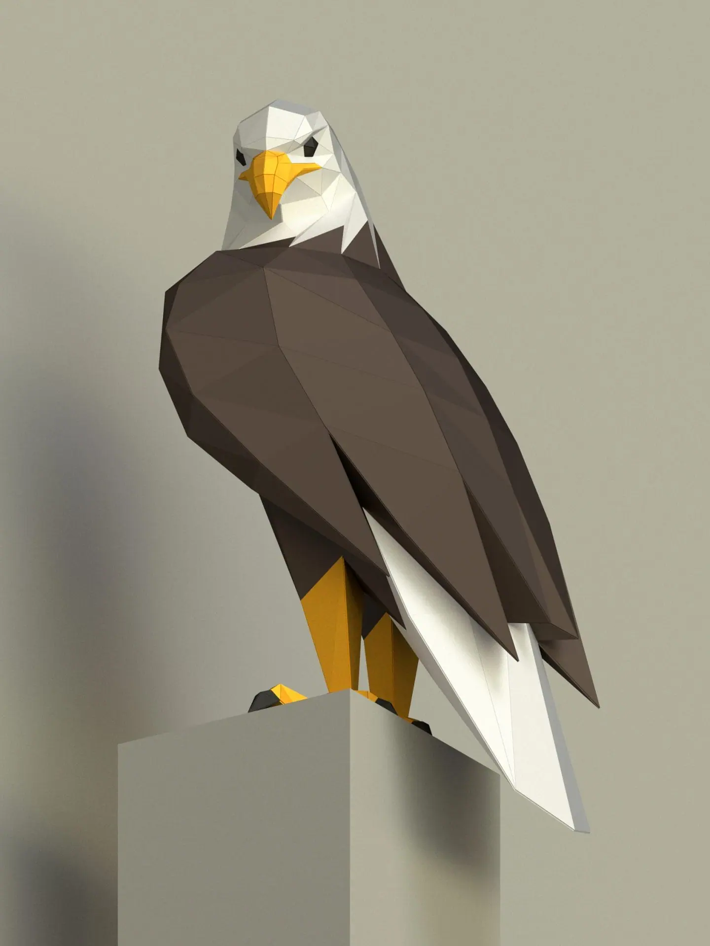 3d Papercraft Resting Eagle PDF Templates - Crealandia