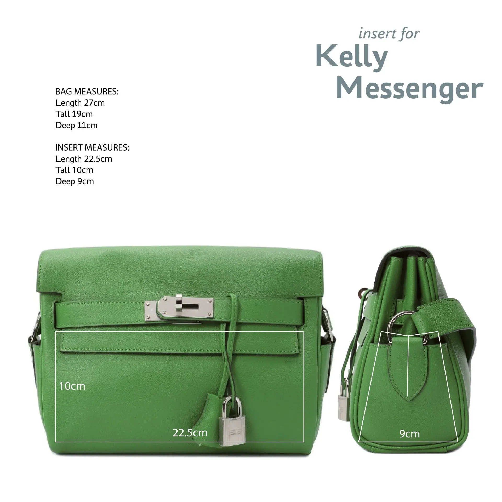 Kelly Messenger linen purse insert - Crealandia