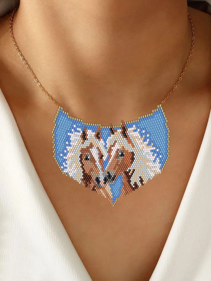 Horses bead necklace pattern Beading Olegirabeadpatterns
