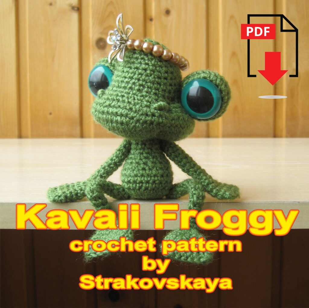 Kawaii style Froggy cute little crochet pattern Strakovskaya