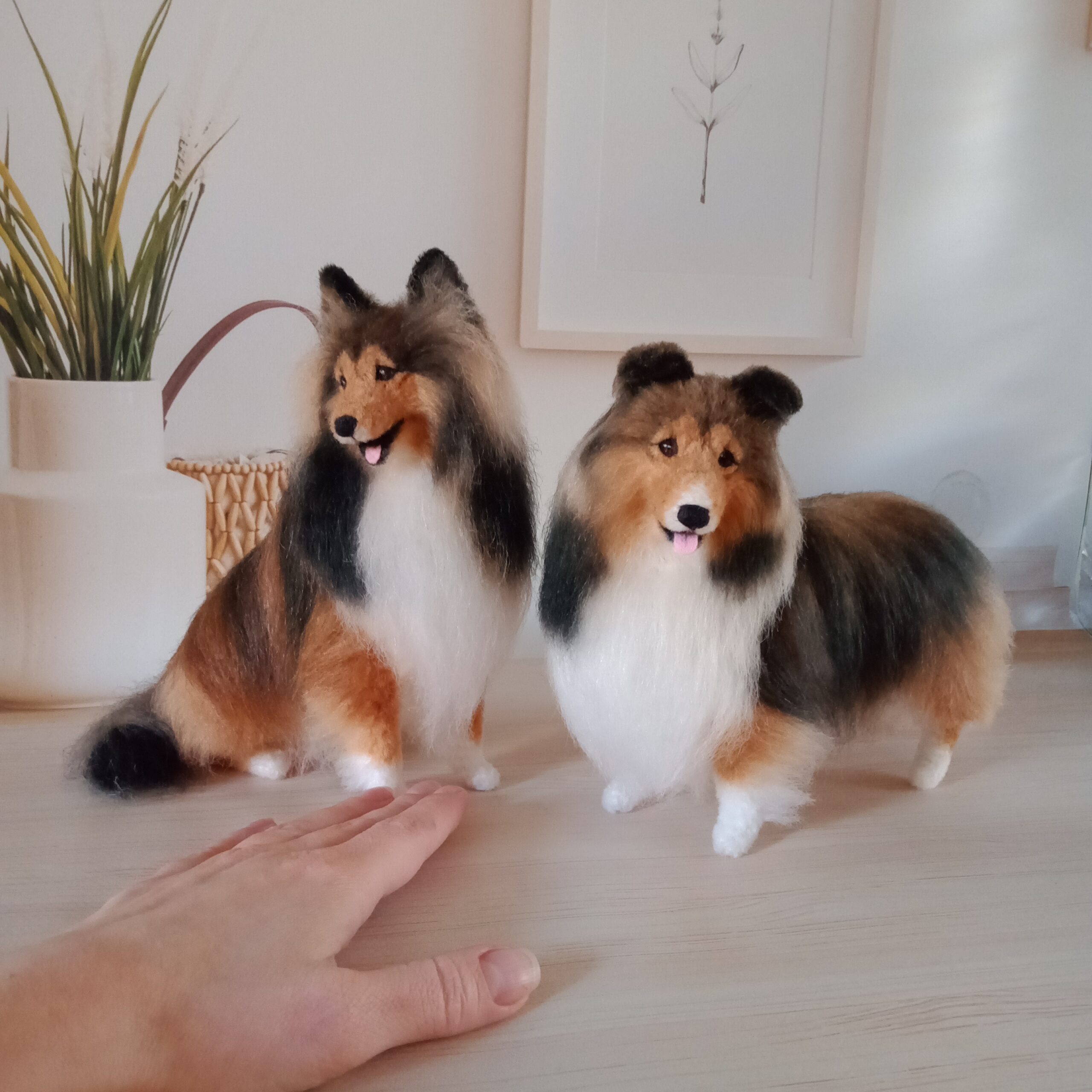 Two custom cute Miniature realistic crochet Shelties - DailyDoll Shop