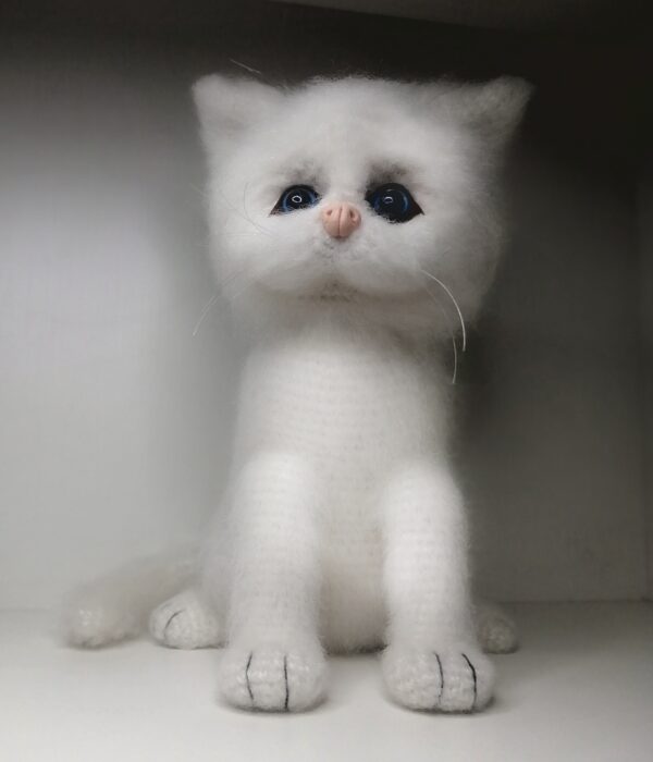 Realistic stuffed White cat