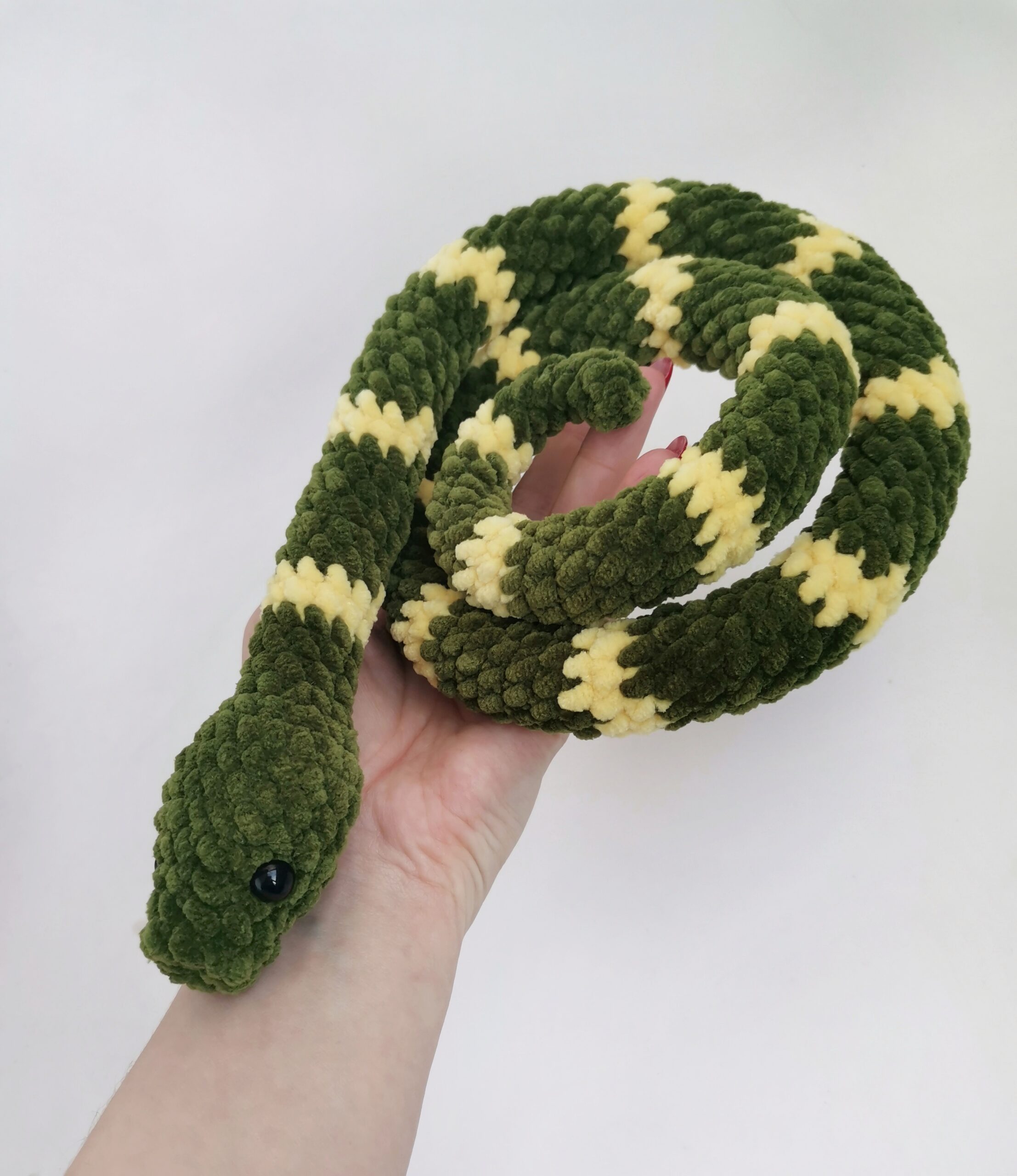 Collectible Green snake, Handmade toy Snake plushie - DailyDoll Shop