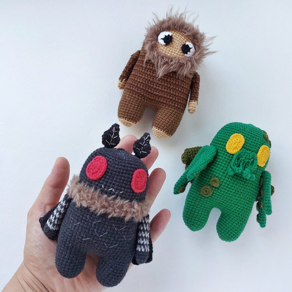 Crochet pattern Cryptids. Set Yeti Cthulhu Mothman - DailyDoll Shop