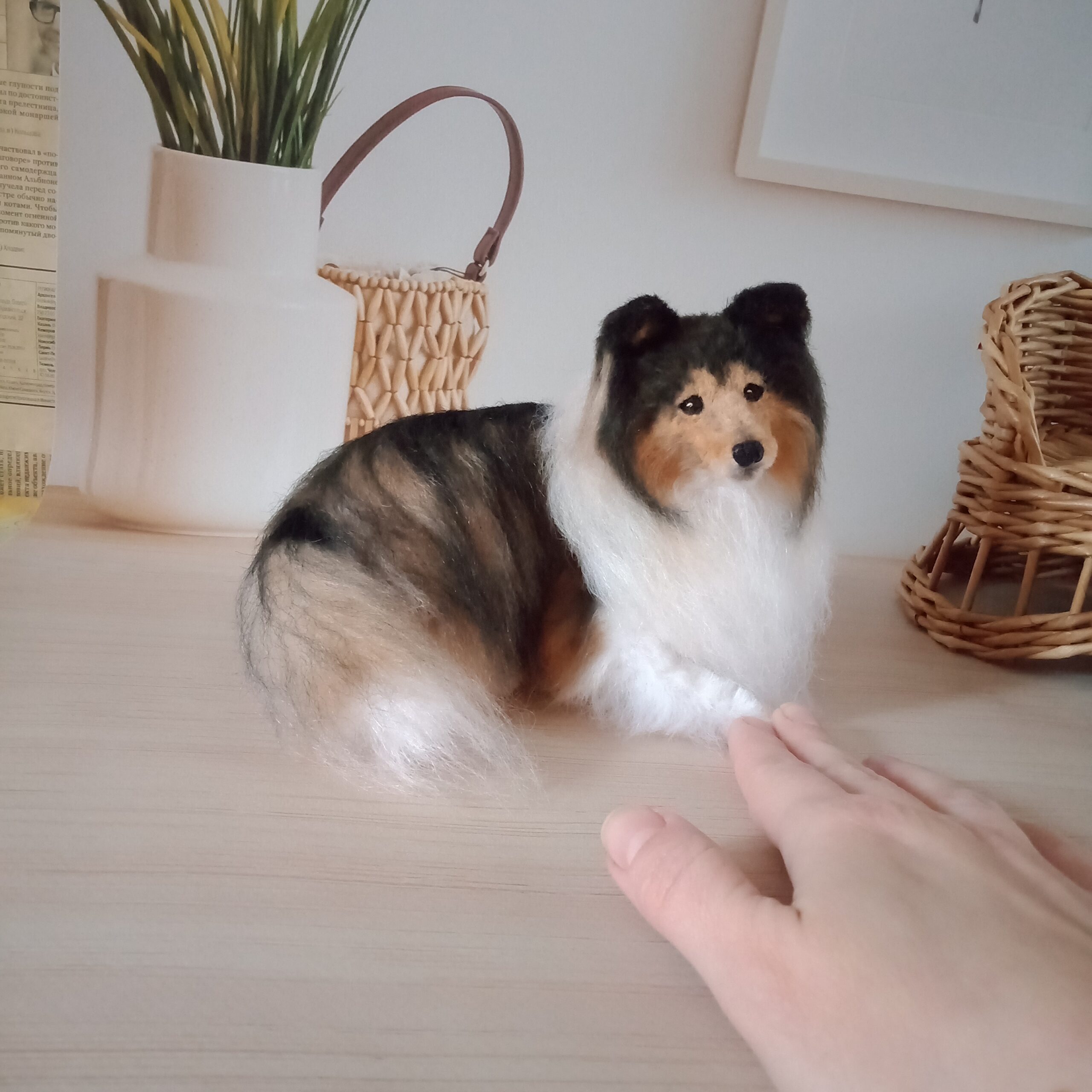 Ready to ship Miniature realistic crochet Sheltie Sable - DailyDoll Shop