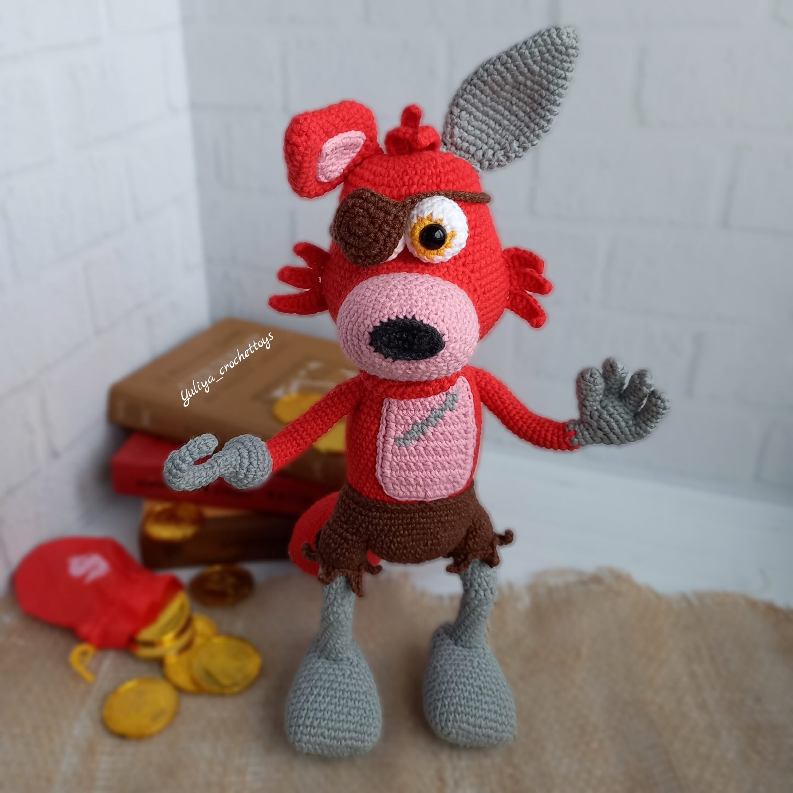English Crochet Pattern Foxy Fnaf animatronic 1 new awensome