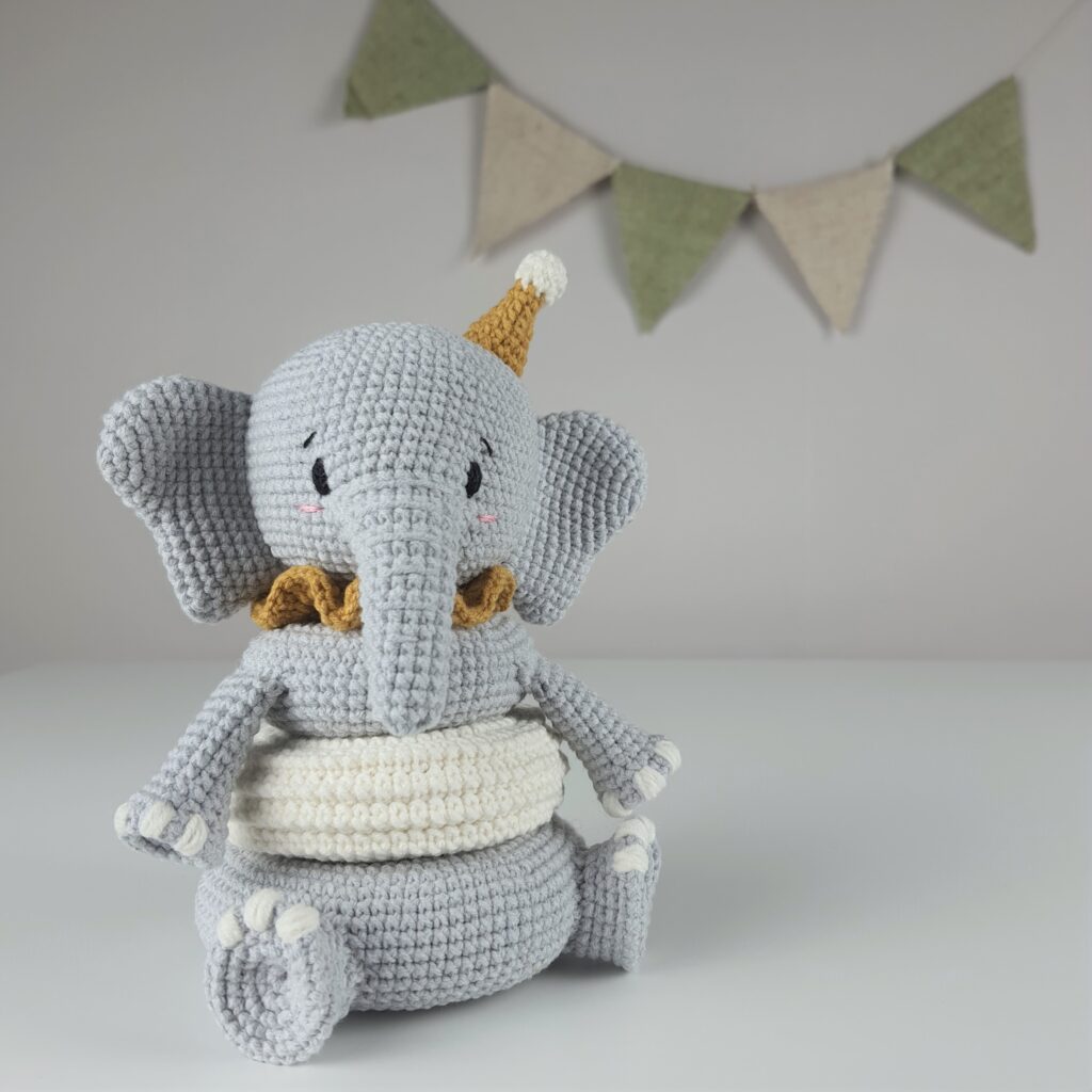 CROCHET PATTERN Stacking toy Elephant - DailyDoll Shop