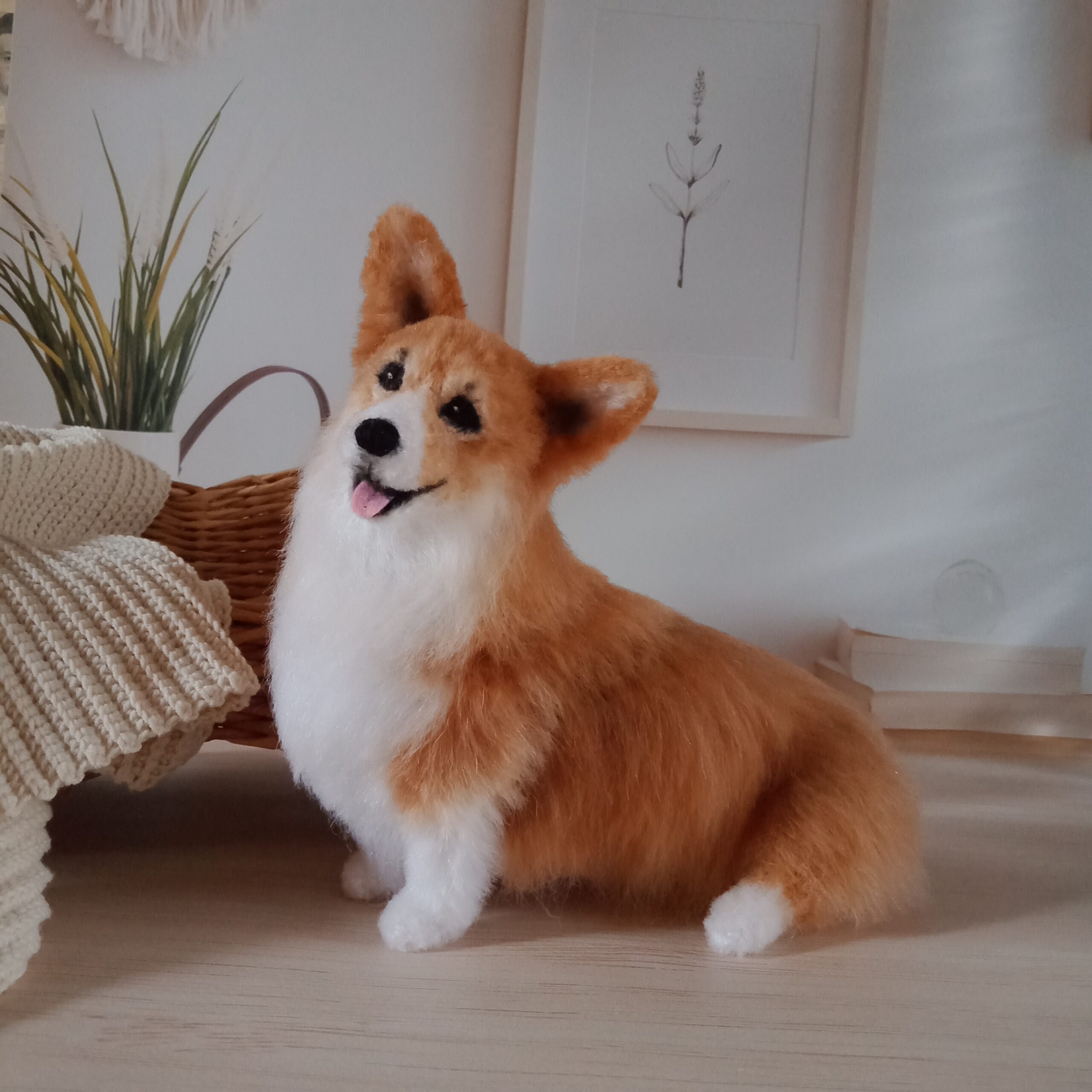 Ready to ship Miniature realistic crochet Corgi - DailyDoll Shop