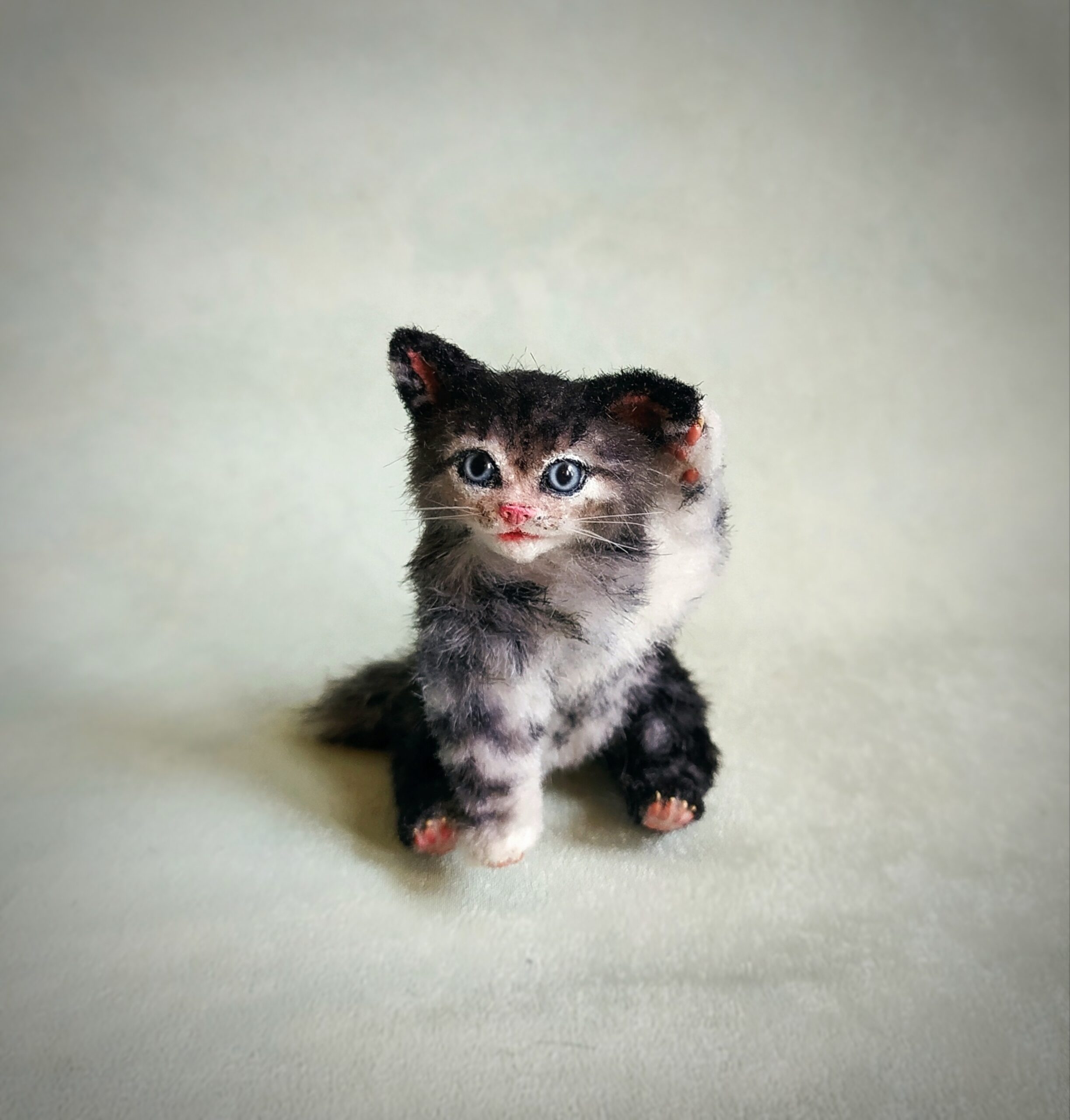 Miniature realistic kitten from faux fur - DailyDoll Shop