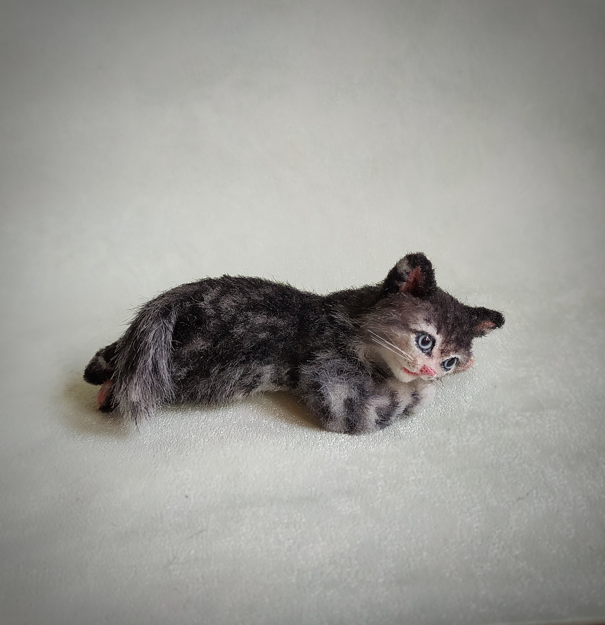 Miniature realistic kitten from faux fur - DailyDoll Shop