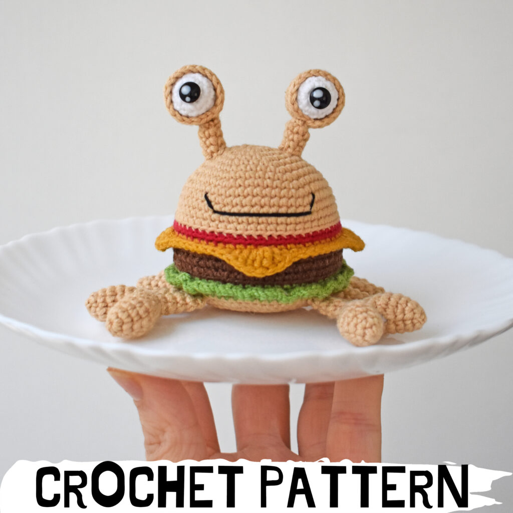 CraBurger Crochet Pattern, Amigurumi crab burger, Pdf