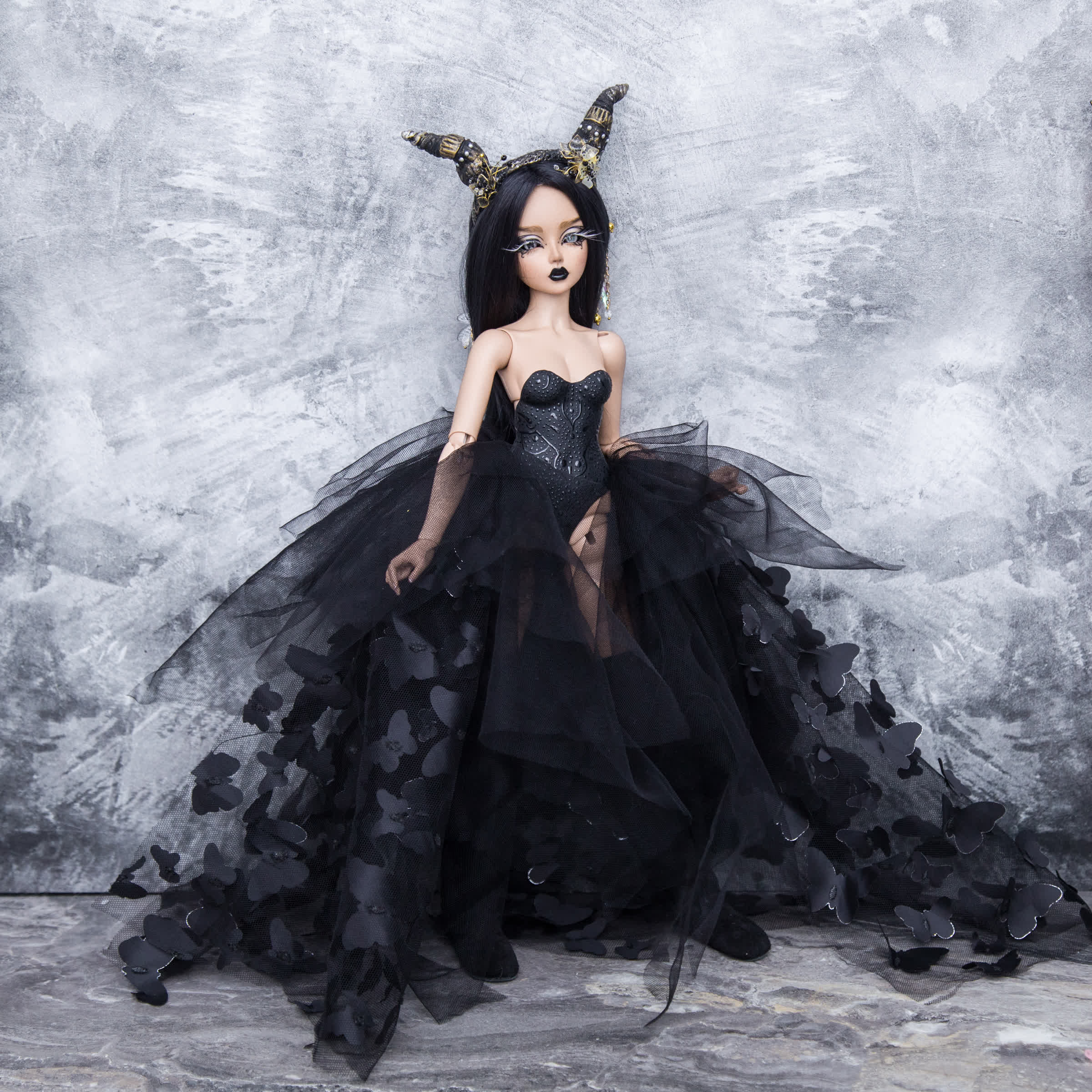Dress for Minifee - black butterflies (Copy) - DailyDoll Shop