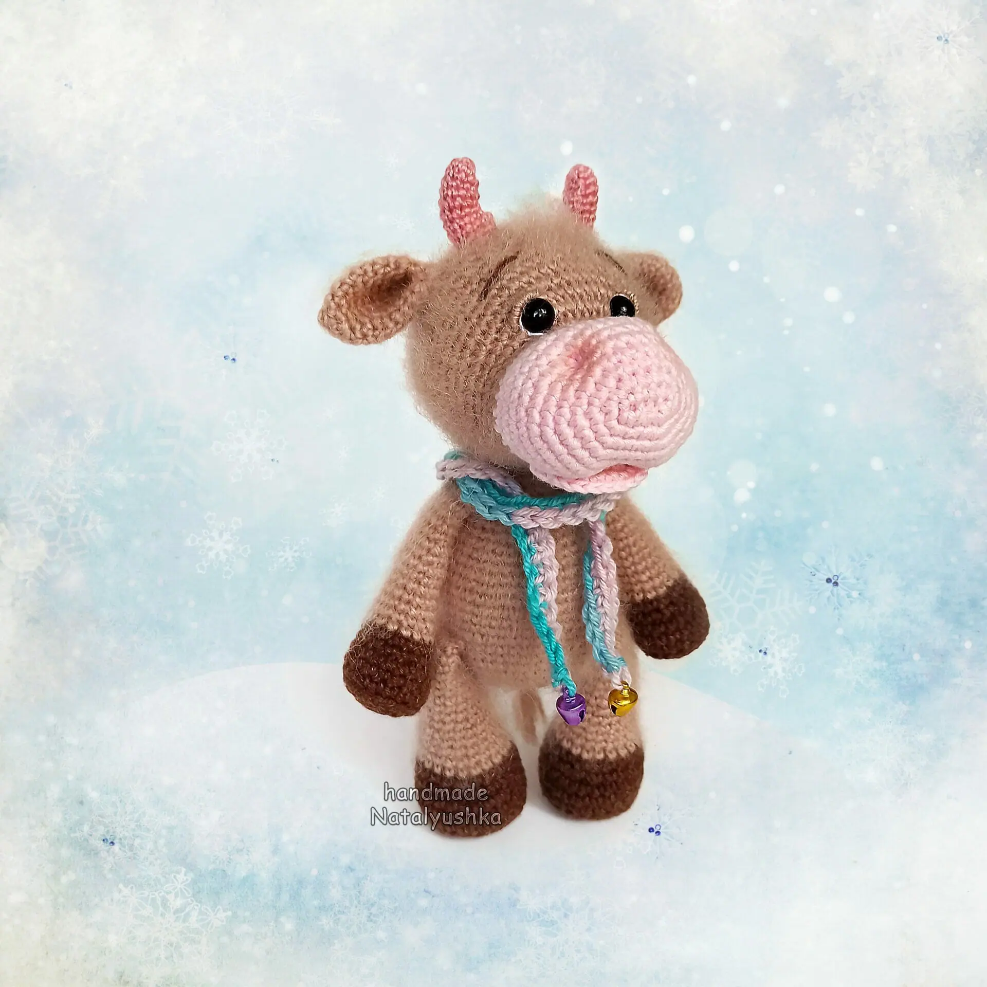 Bull soft toy, Young Bull, Crochet wool Bull, Fluffy bull. - DailyDoll Shop