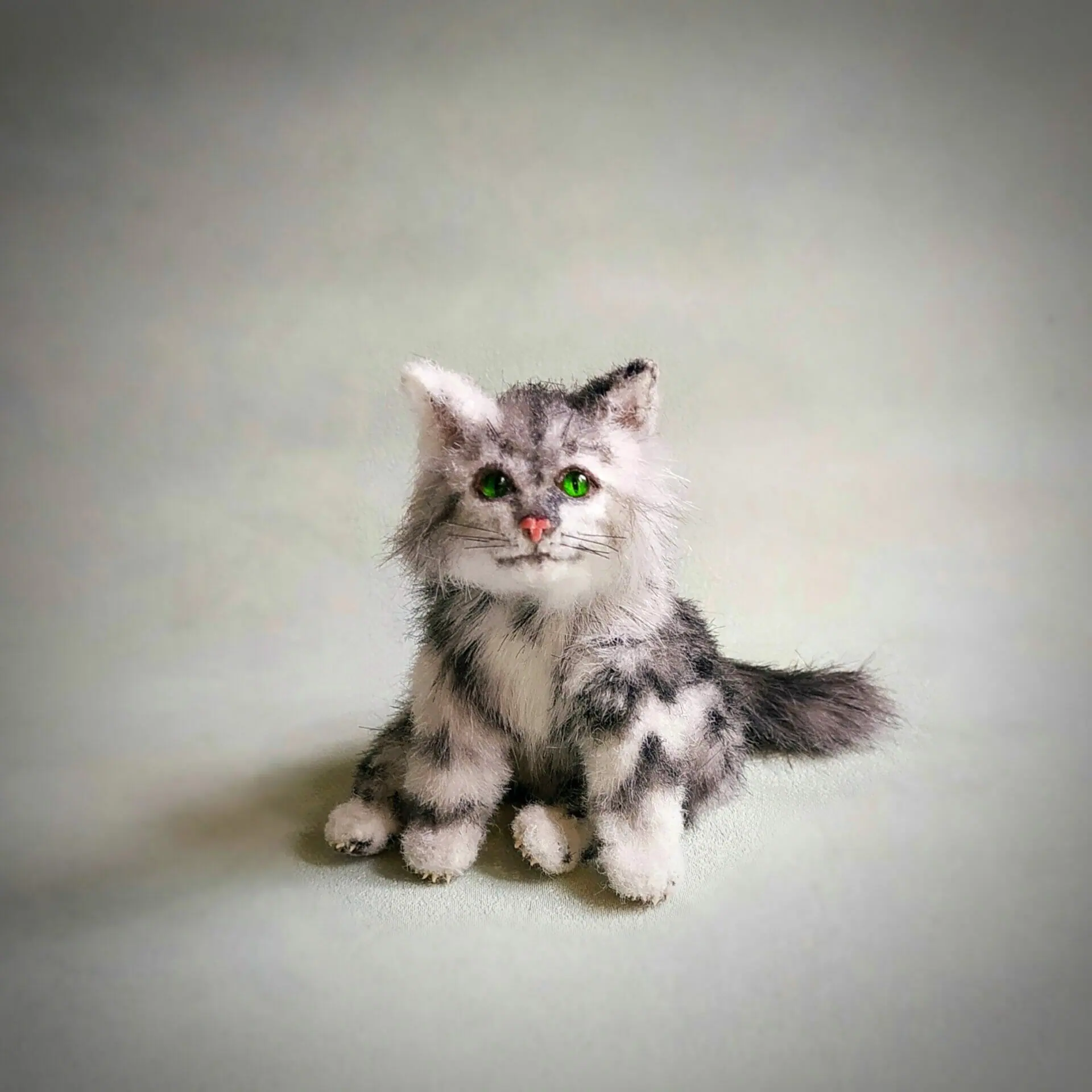 Chloe mini cat realistic miniature toy from faux fur - DailyDoll Shop