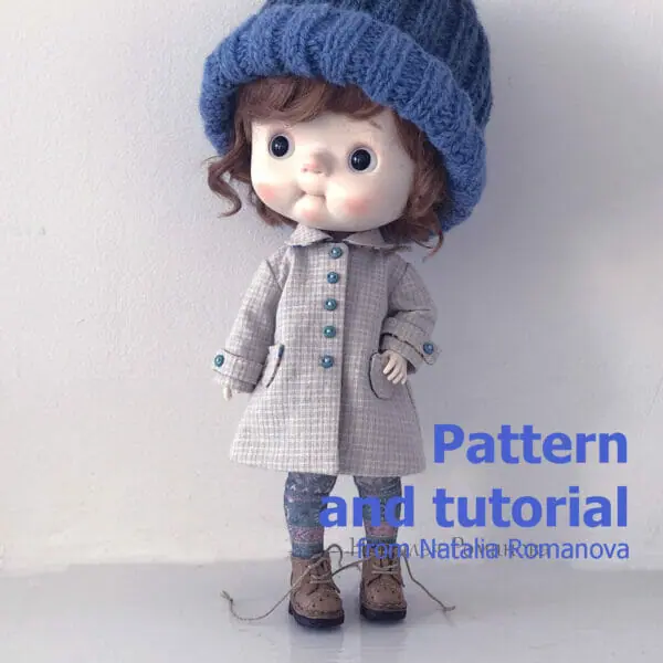 Coat pattern and tutorial for 1/8 doll - DailyDoll Shop