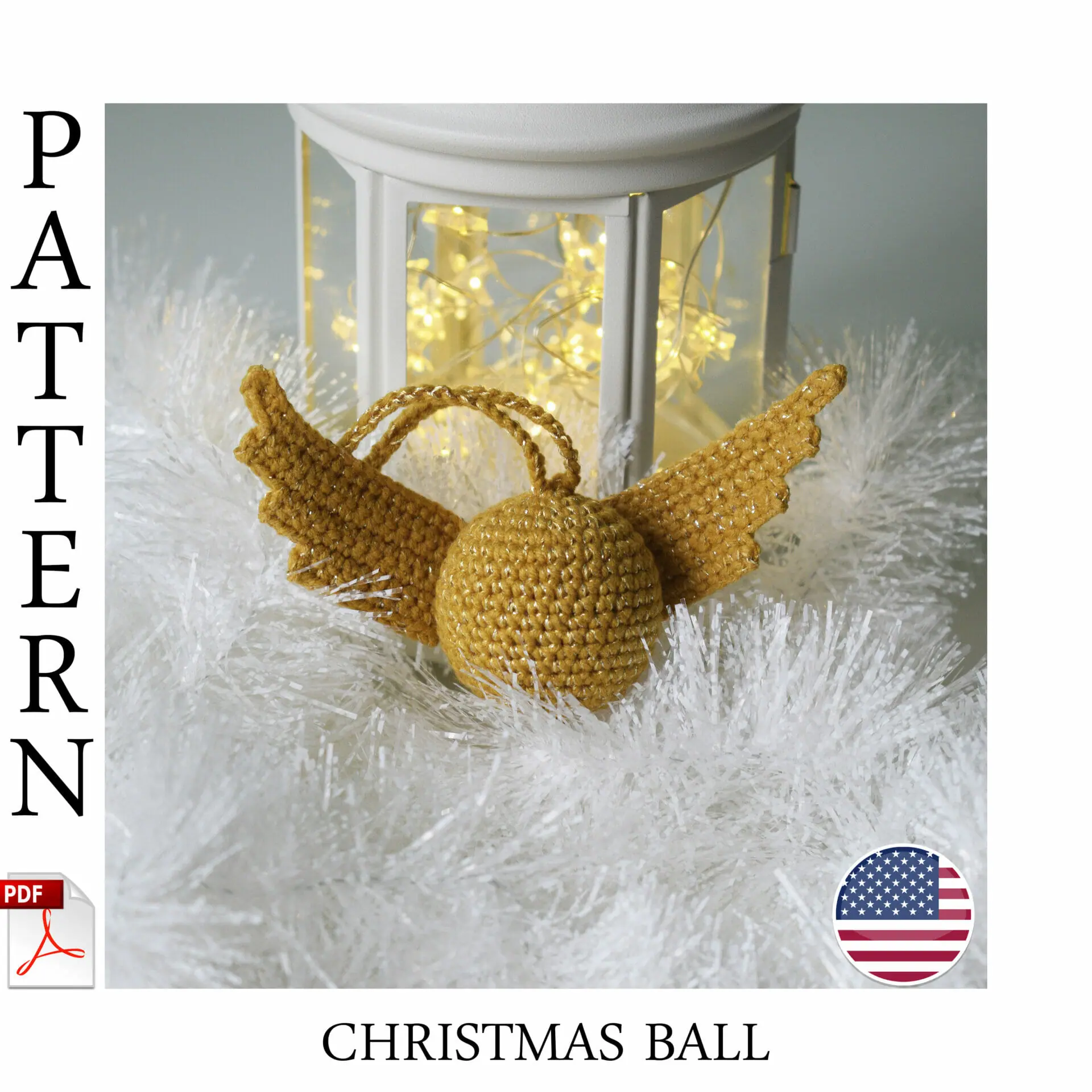 Golden snitch crochet pattern wizard ornament gift - DailyDoll Shop