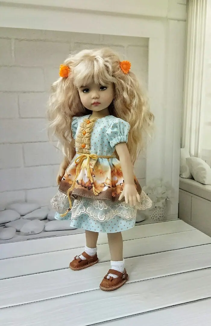 Cotton polka and foxes dress - DailyDoll Shop