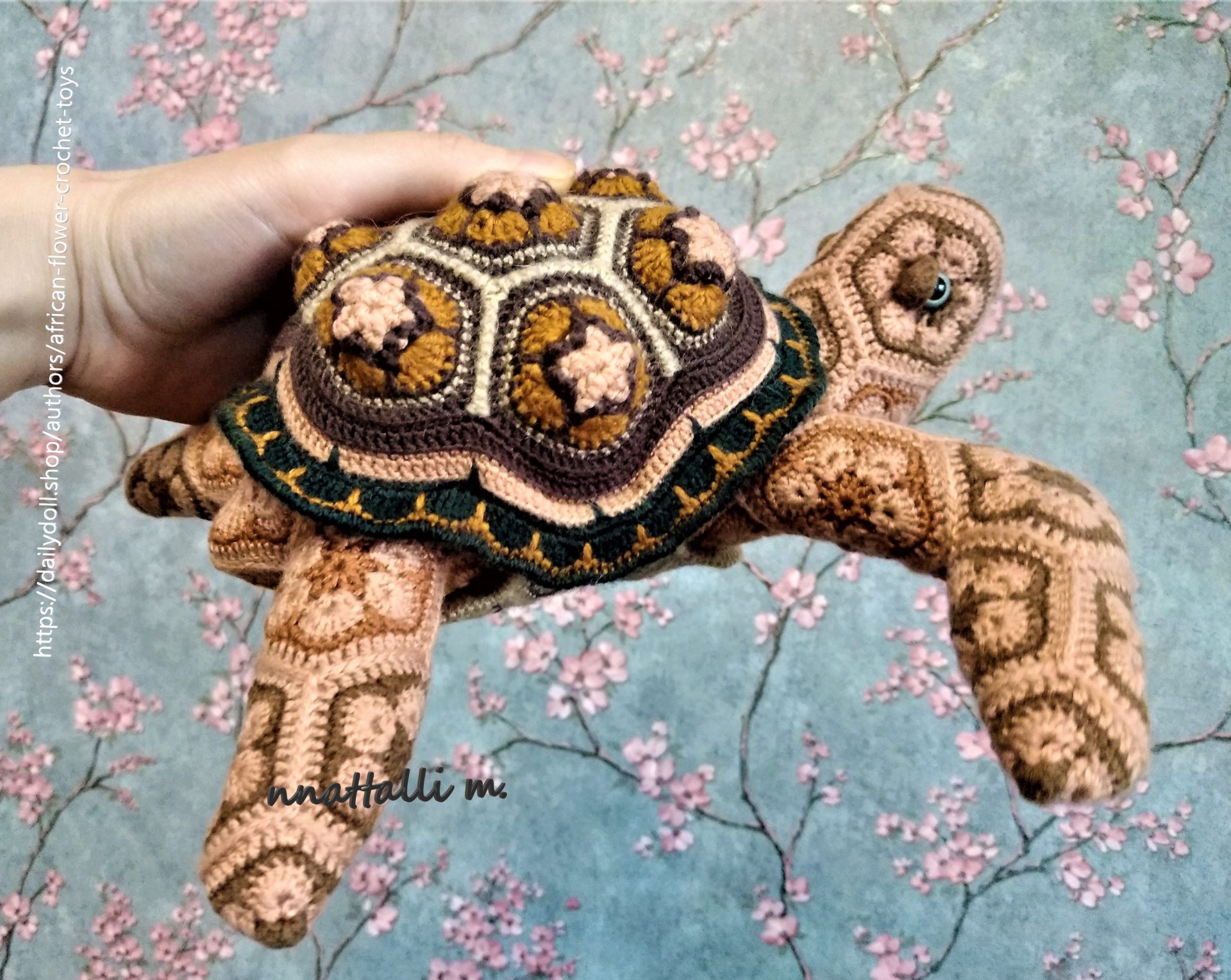 African Flower Turtle Crochet Pattern