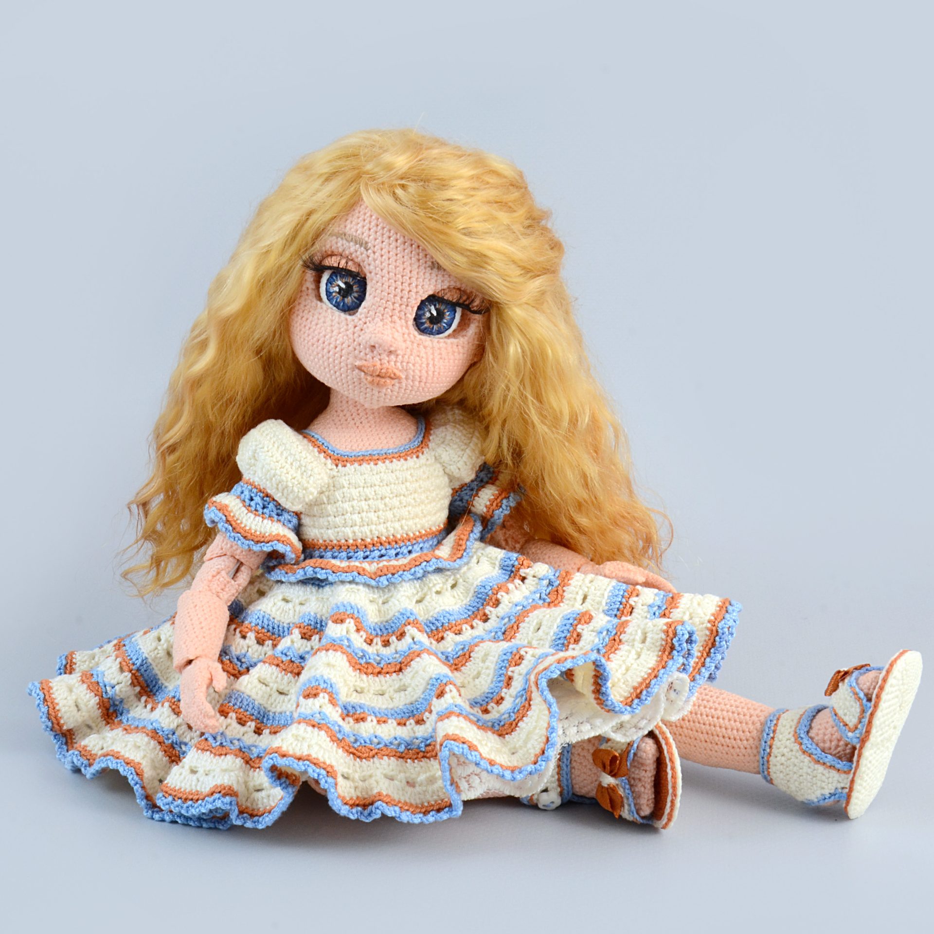 Unique collectible crocheted jointed doll KIRA (BJD dolls)