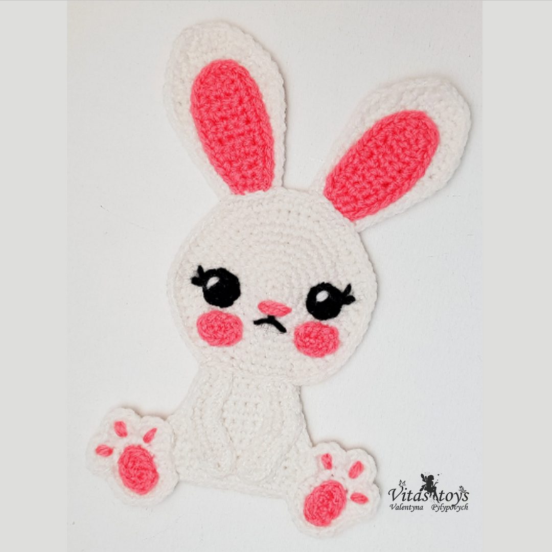 Amigurumi toy pattern Bunny Applique. Crochet toy