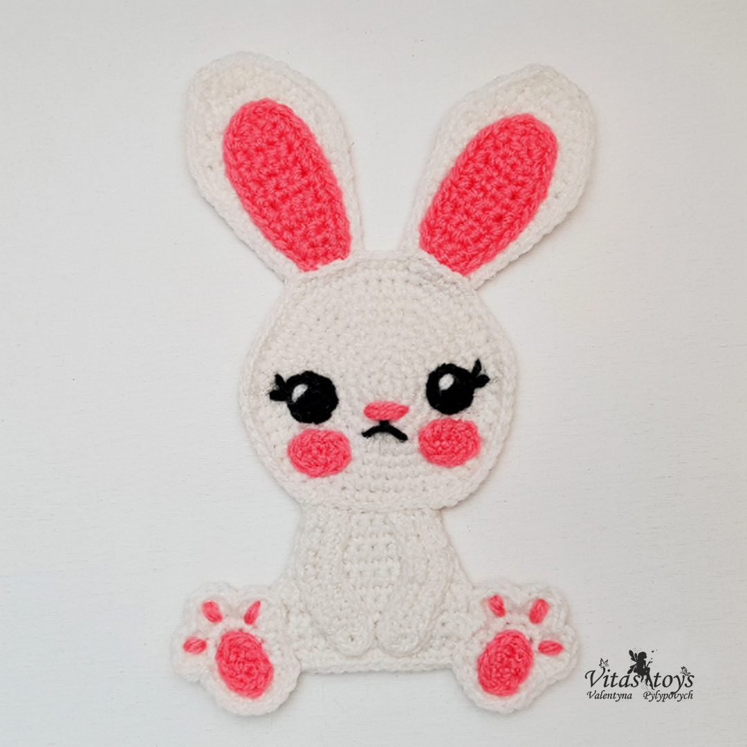 Amigurumi toy pattern Bunny Applique. Crochet toy