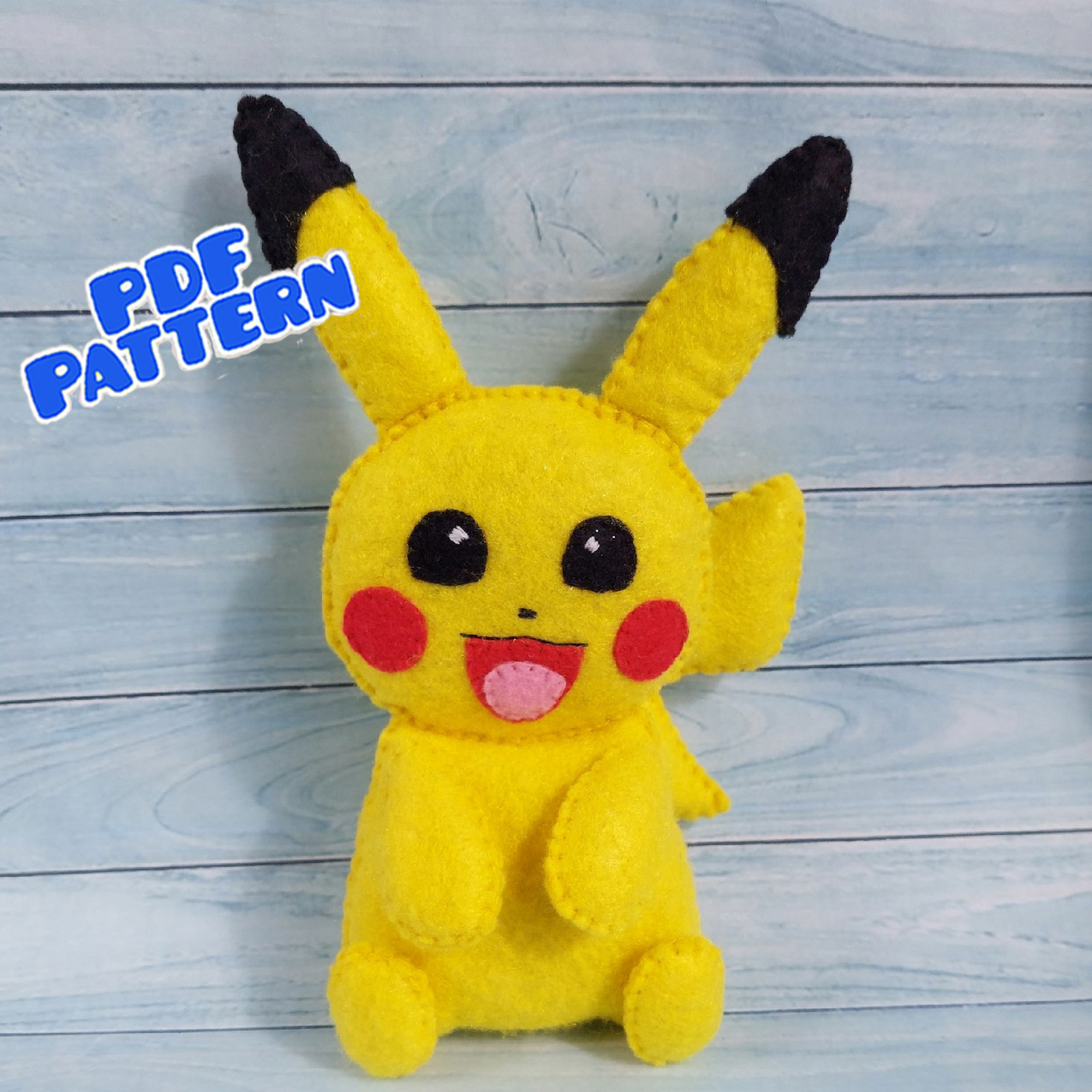 Felt Pikachu pattern Felt Pokemon pattern Felt ornament - DailyDoll Shop